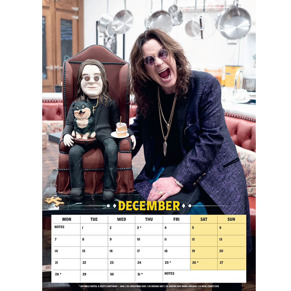 Ozzy Osbourne 2026 A3 Calendar
